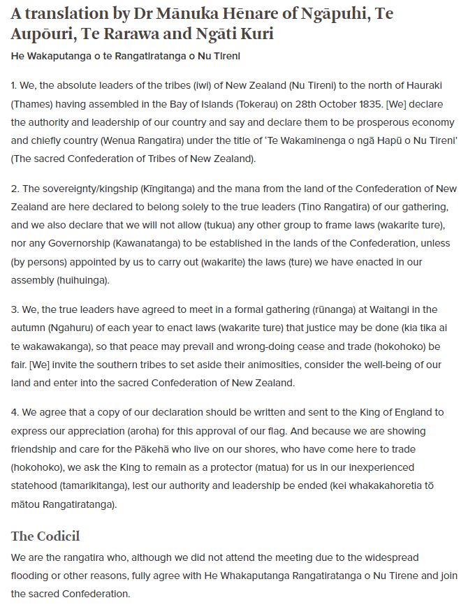 Andrew J Horton t/a Transparency Group under He Wakaputanga 1835 ...